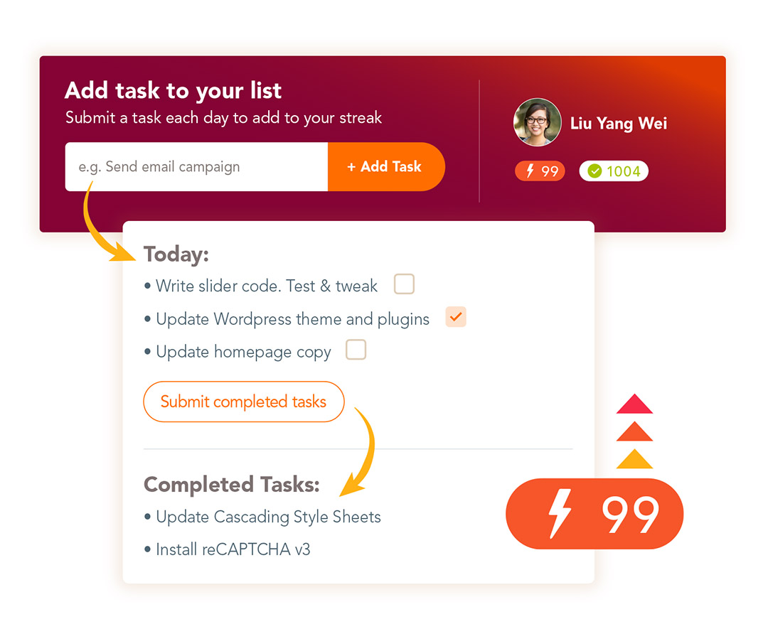 Streak: increase productivity by gamifying tasks